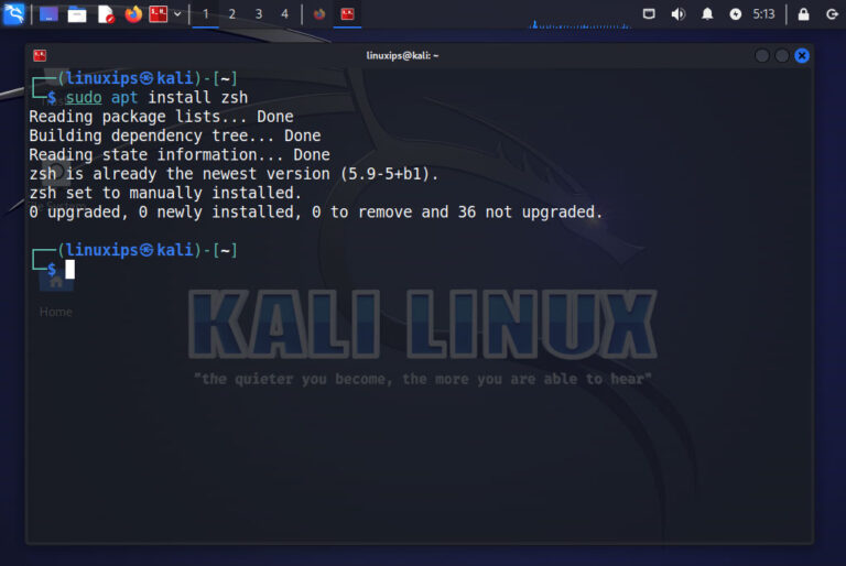 How to Install ZSH on Kali Linux - Linuxips